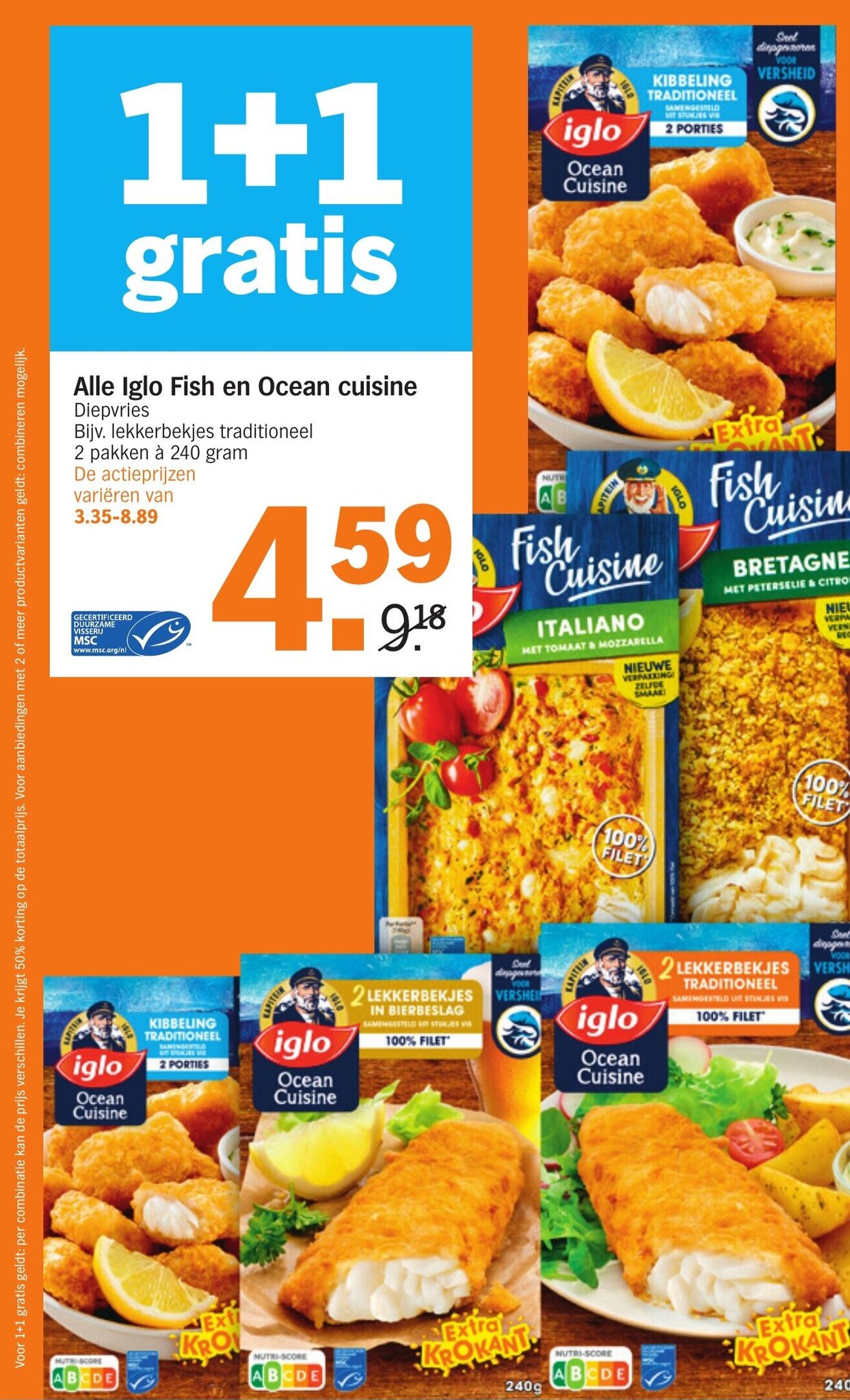 Alle iglo fish en ocean cuisine 240g aanbieding bij Albert Heijn