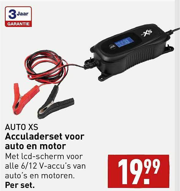 Auto xs acculaderset voor auto en motor aanbieding bij ALDI