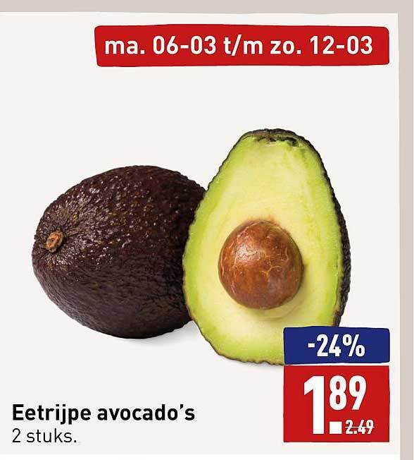 Eetrijpe avocado's aanbieding bij ALDI