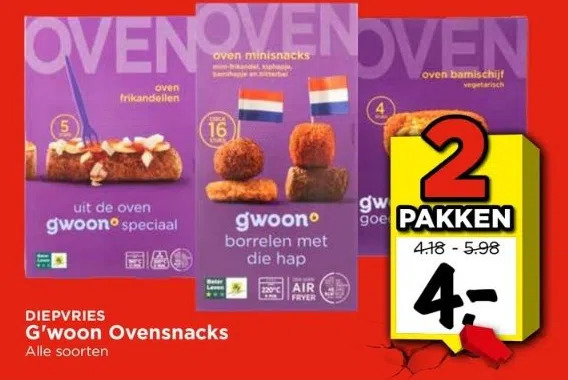 G'woon ovensnacks aanbieding bij Vomar Voordeelmarkt