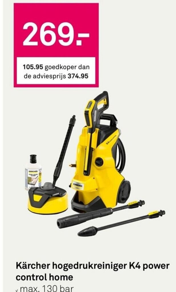 Karcher hogedrukreiniger K4 power control home aanbieding bij Karwei
