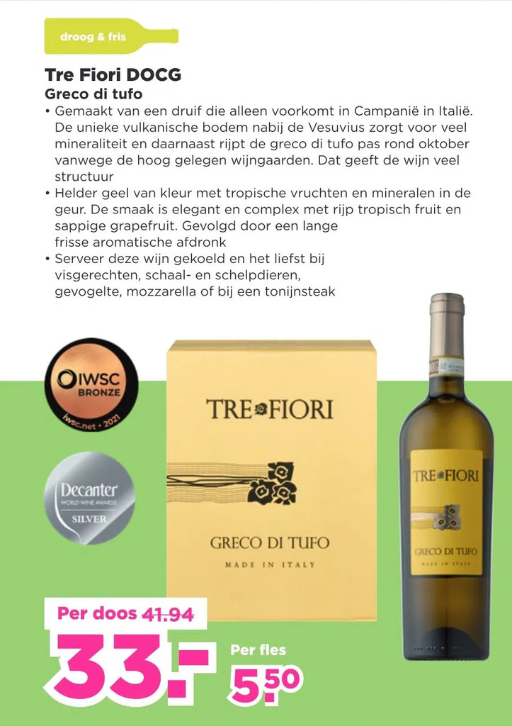 Tre fiori docg aanbieding bij PLUS