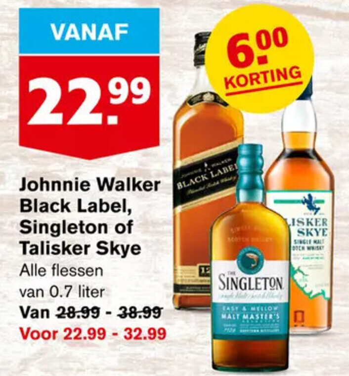 Johnnie walker black label, singleton of talisker skye aanbieding bij ...