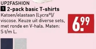Up2fashion 12-pack basic t-shirts aanbieding bij ALDI