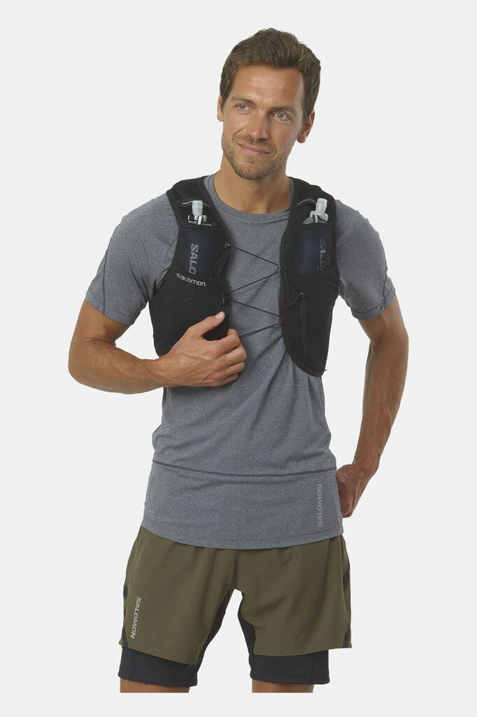 Salomon active skin 8 set zwart aanbieding bij Bever