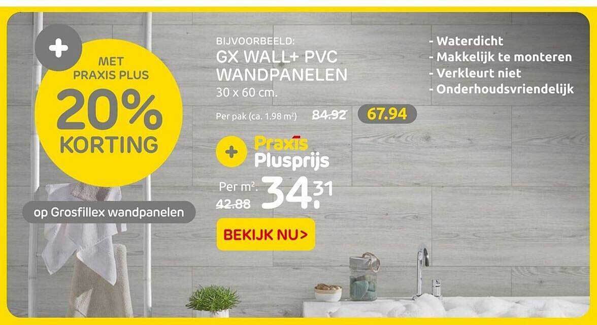 Gx wall+ pvc wandpanelen aanbieding bij Praxis
