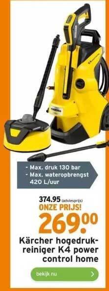 Kärcher hogedrukreiniger k4 power control home aanbieding bij GAMMA