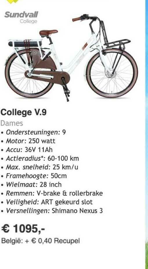 Sundvall College V.9 Fiets aanbieding bij Van Cranenbroek