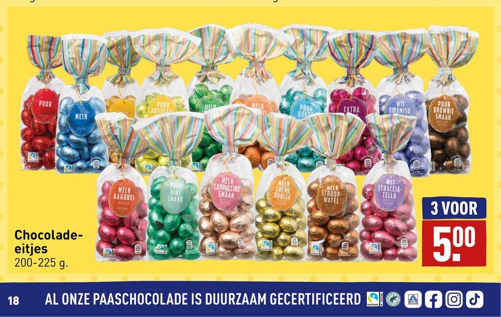Chocolade-eitjes 200-225 g aanbieding bij ALDI