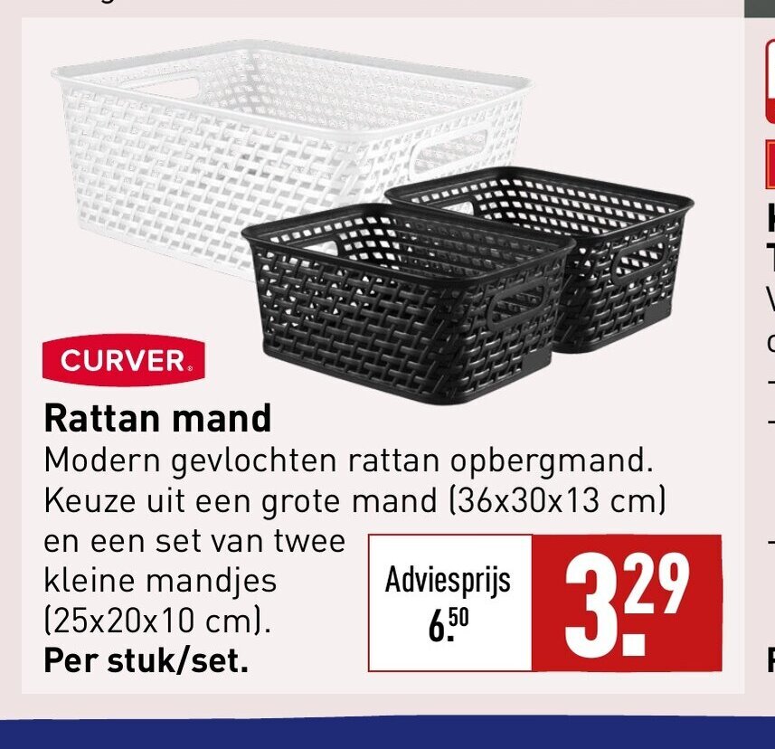 Curver rattan mand aanbieding bij ALDI