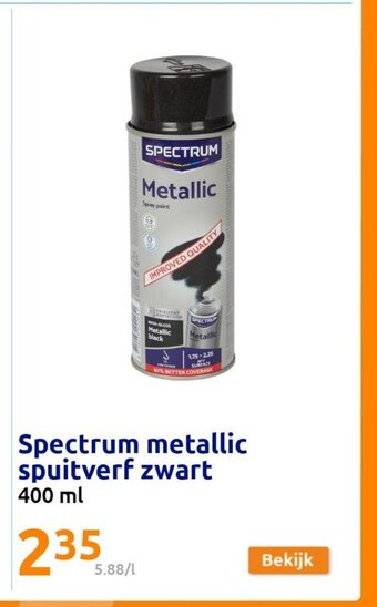 Spectrum metallic spuitverf zwart 400 ml aanbieding bij Action