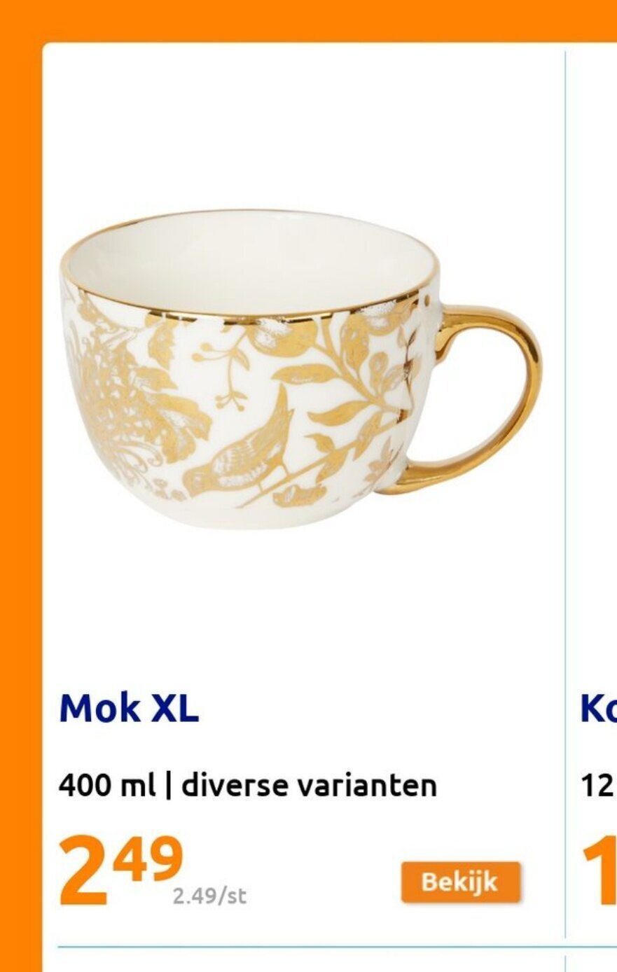 Mok XL 400 ml aanbieding bij Action