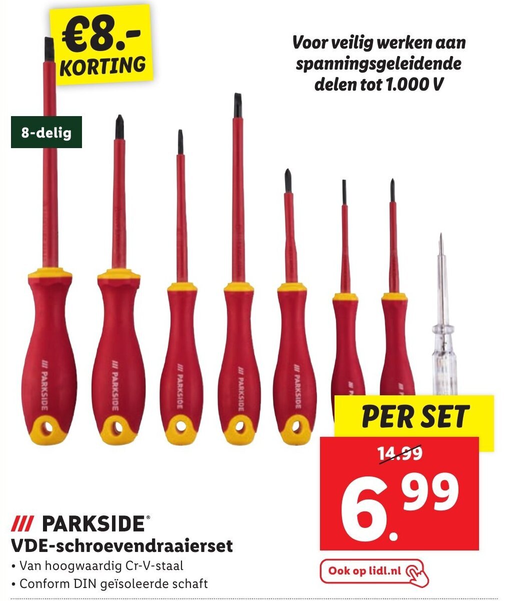 Parkside VDE-schroevendraaierset aanbieding bij Lidl