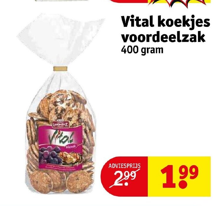 Vital koekjes voordeelzak 400 gram aanbieding bij Kruidvat