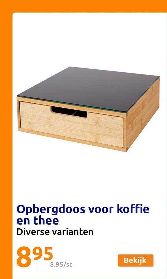 Opbergdoos voor koffie en thee aanbieding bij Action