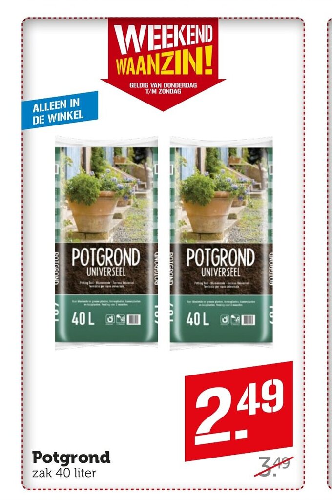 Potgrond 40 liter aanbieding bij Coop