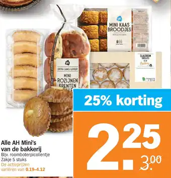 Alle ah mini's van de bakkerij aanbieding bij Albert Heijn