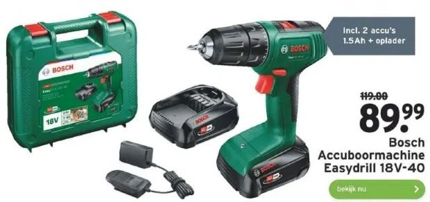 Bosch accuboormachine easydrill 18v-40 aanbieding bij GAMMA
