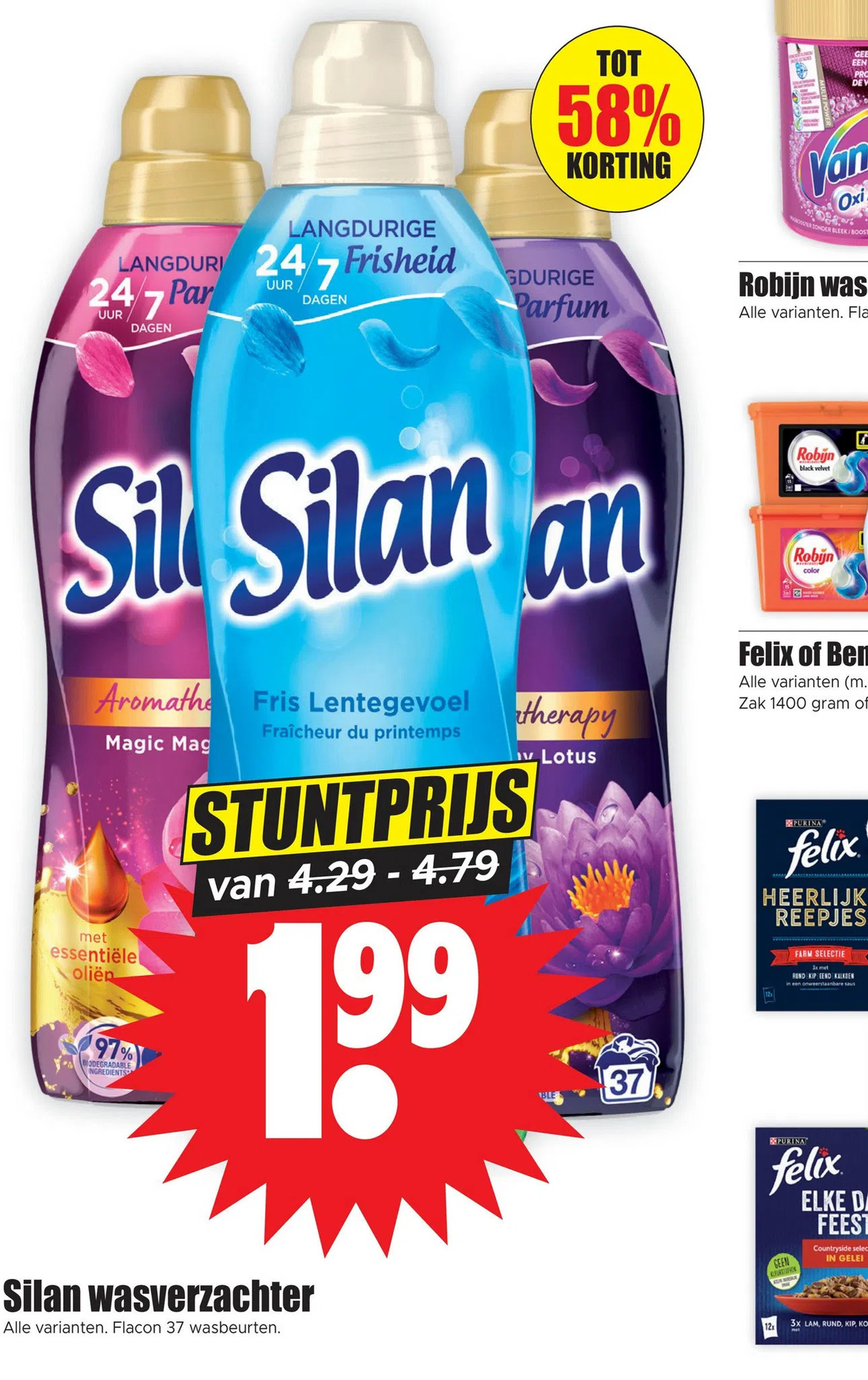 Silan wasverzachter aanbieding bij Dirk