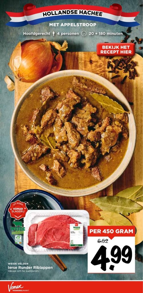 Weide velden Ierse runder rIblappen 450 gram aanbieding bij Vomar ...