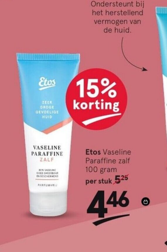 Vaseline Paraffine zalf 100 gram aanbieding bij Etos