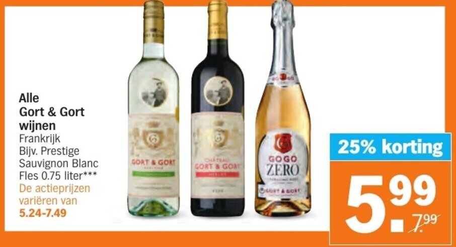 Alle gort & gort wijnen aanbieding bij Albert Heijn