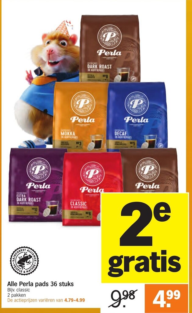 Alle perla pads 36 stuks 2e gratis aanbieding bij Albert Heijn
