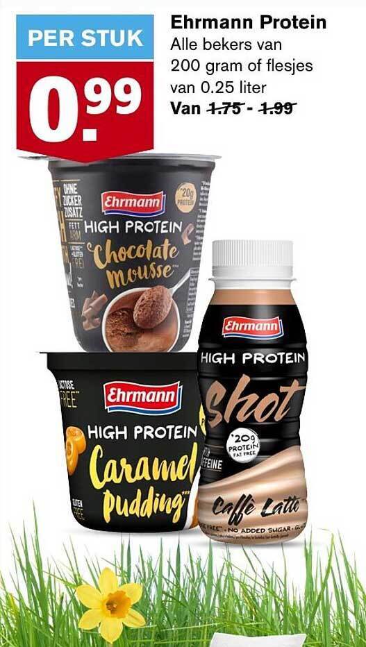 Ehrmann protein aanbieding bij Hoogvliet