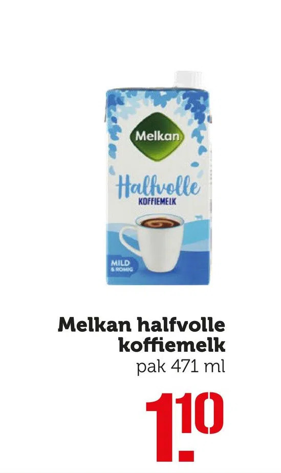 Melkan halfvolle koffiemelk aanbieding bij Coop