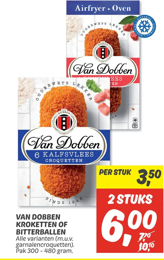 Van dobben kroketten of bitterballen aanbieding bij Dekamarkt