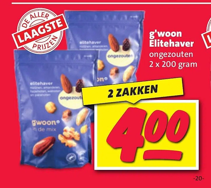 G'woon elitehaver ongezouten aanbieding bij Nettorama G'woon elitehaver ongezouten aanbieding bij Nettorama