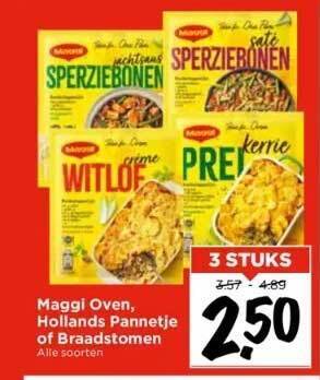 Maggi oven, hollands pannetje of braadstomen aanbieding bij Vomar
