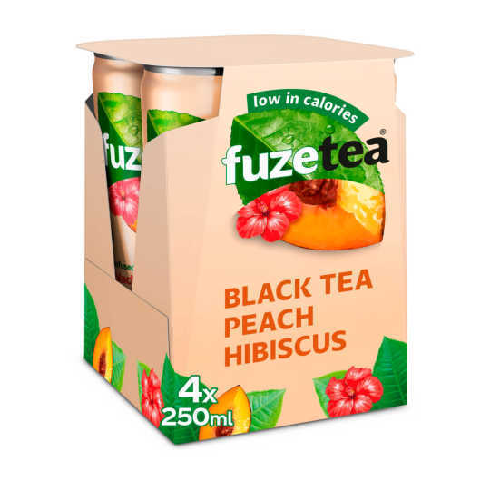 Fuze tea black tea peach hibiscus aanbieding bij Coop