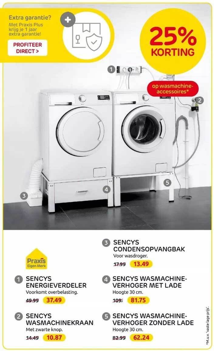 Sencys energieverdeler, sencys wasmachinekraan, sencys condensopvangbak ...