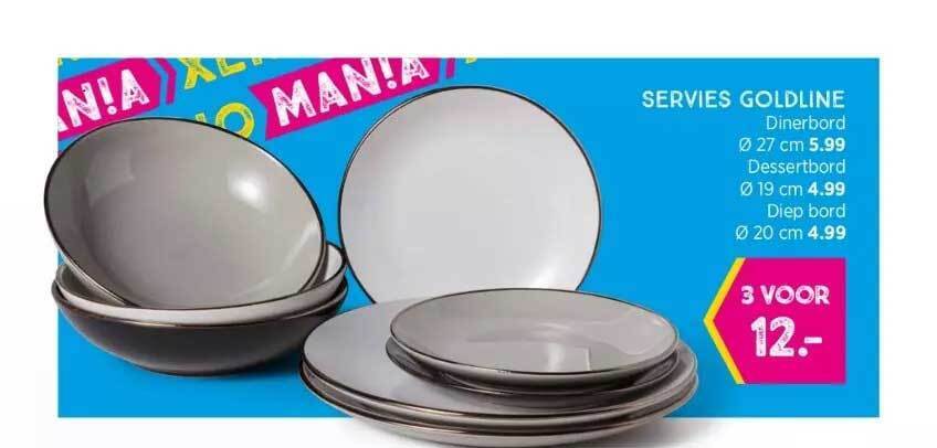 Servies goldline : dinerbord, dessertbord of diep bord aanbieding bij Xenos