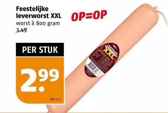 Feestelijke leverworst xxl aanbieding bij Poiesz