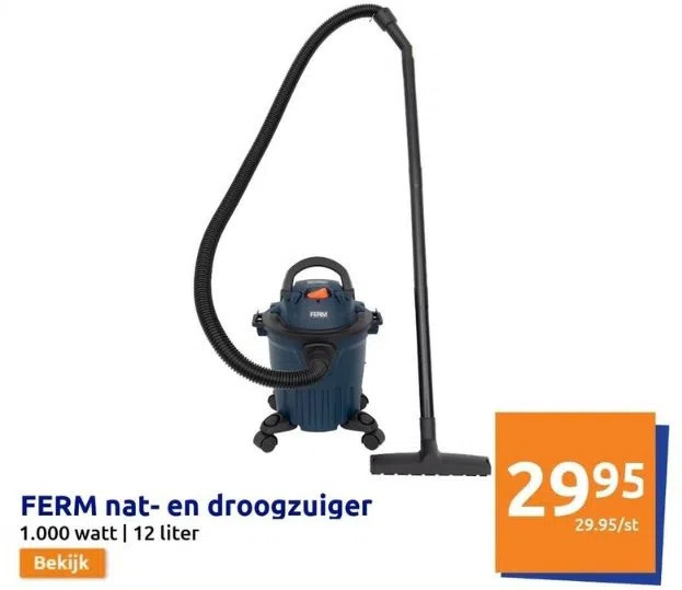 Ferm nat- en droogzuiger aanbieding bij Action