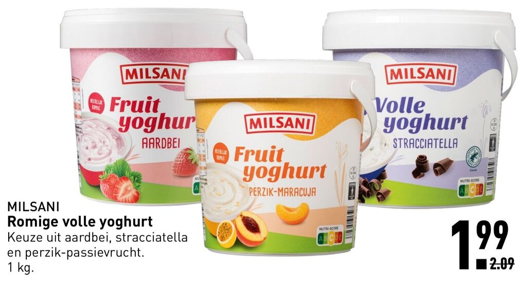 Milsani romige volle yoghurt aanbieding bij ALDI