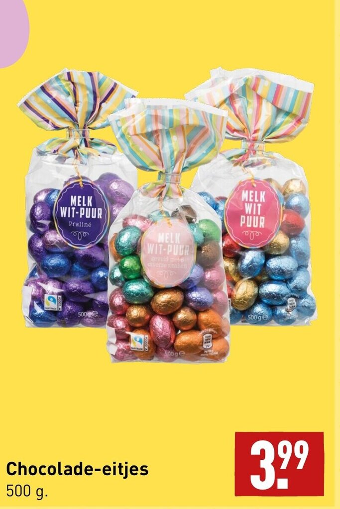 Chocolade-eitjes 500g aanbieding bij ALDI