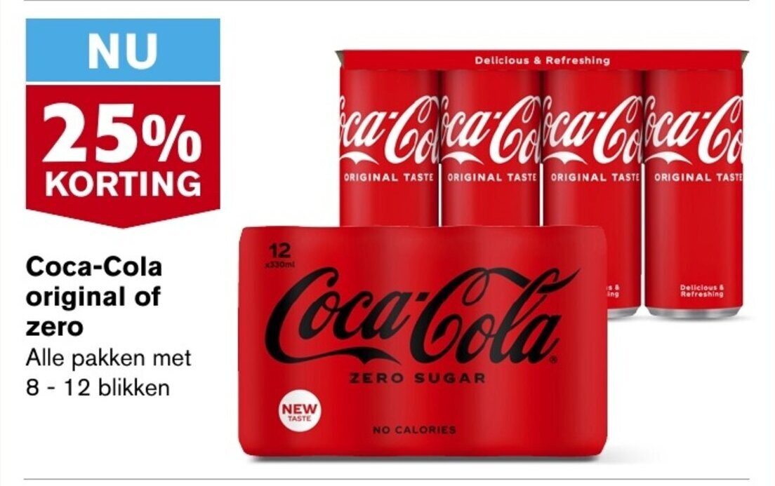 Coca-cola original of zero aanbieding bij Hoogvliet