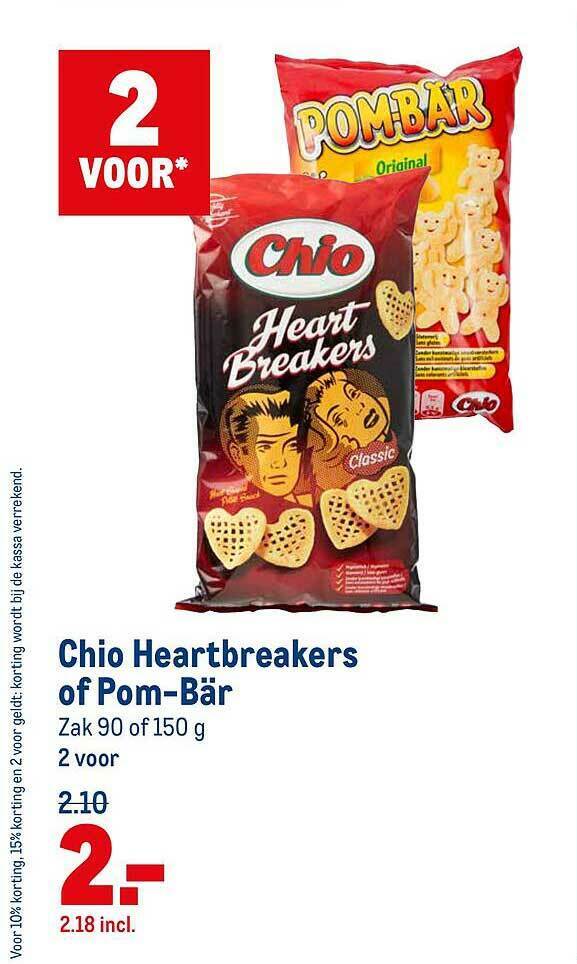 Chip Heartbreakers Of Pom-Bär aanbieding bij Makro