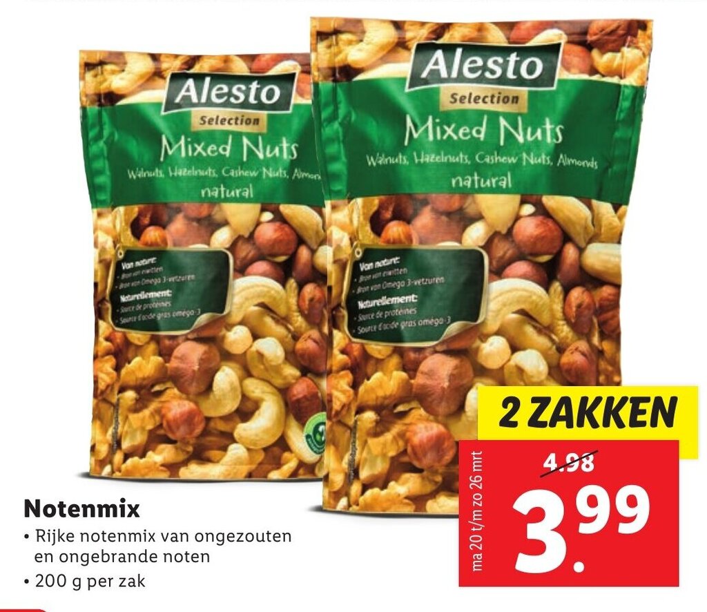 Alesto notenmix 200G aanbieding bij Lidl