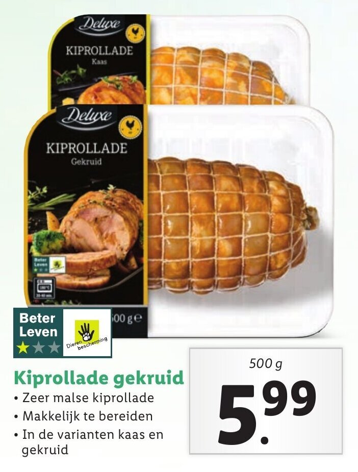 Deluxe kiprollade 500G aanbieding bij Lidl