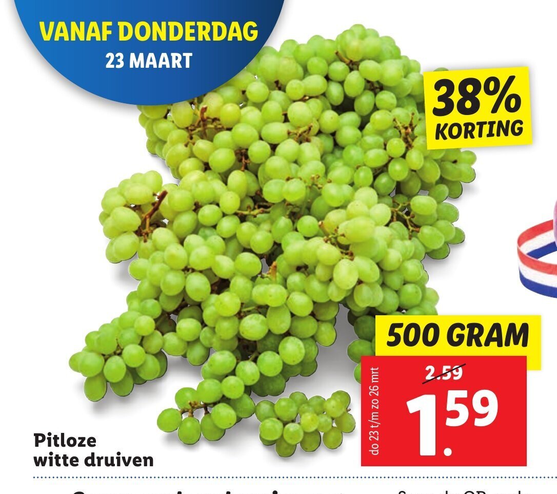 Piloze witte druiven 500 gram aanbieding bij Lidl