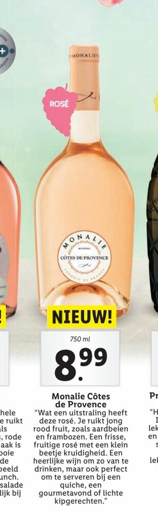 Monalie Cotes de Provence 750 ml aanbieding bij Lidl