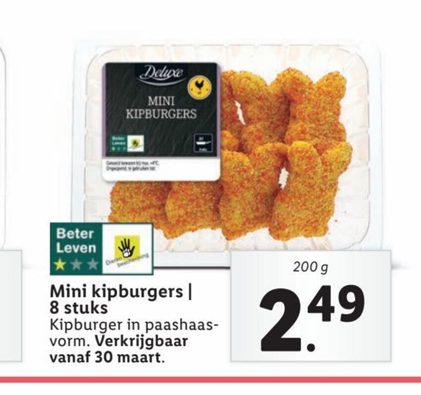 Mini kipburgers 200 g aanbieding bij Lidl