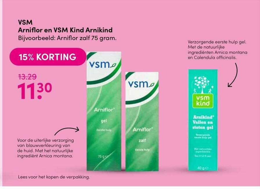 Vsm arniflor en vsm kind arnikind aanbieding bij Drogisterij Visser