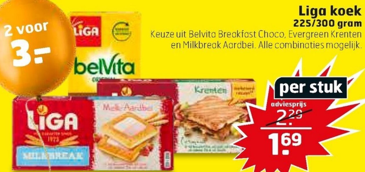 Liga koek 225/300g aanbieding bij Trekpleister