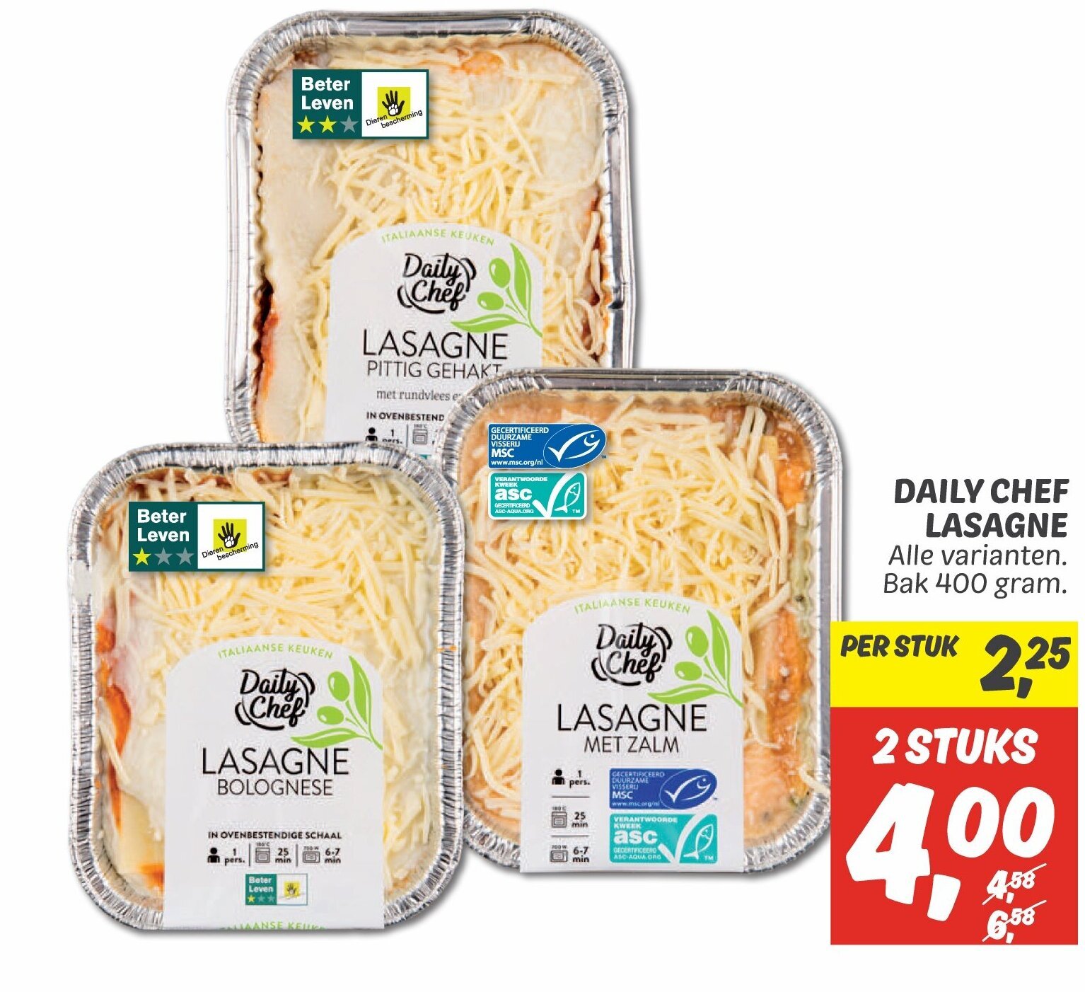 Daily chef lasagne 400g aanbieding bij Dekamarkt