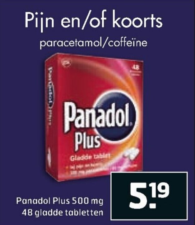 Panadol Plus 500mg 48 tabs aanbieding bij Trekpleister